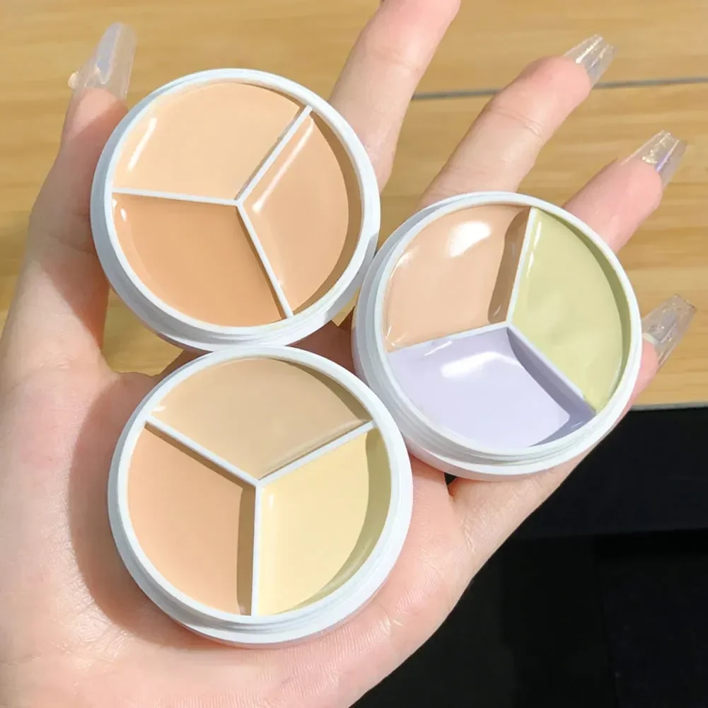 3-Color Concealer Palette Foundation Cream Full Coverage Suit for All ...