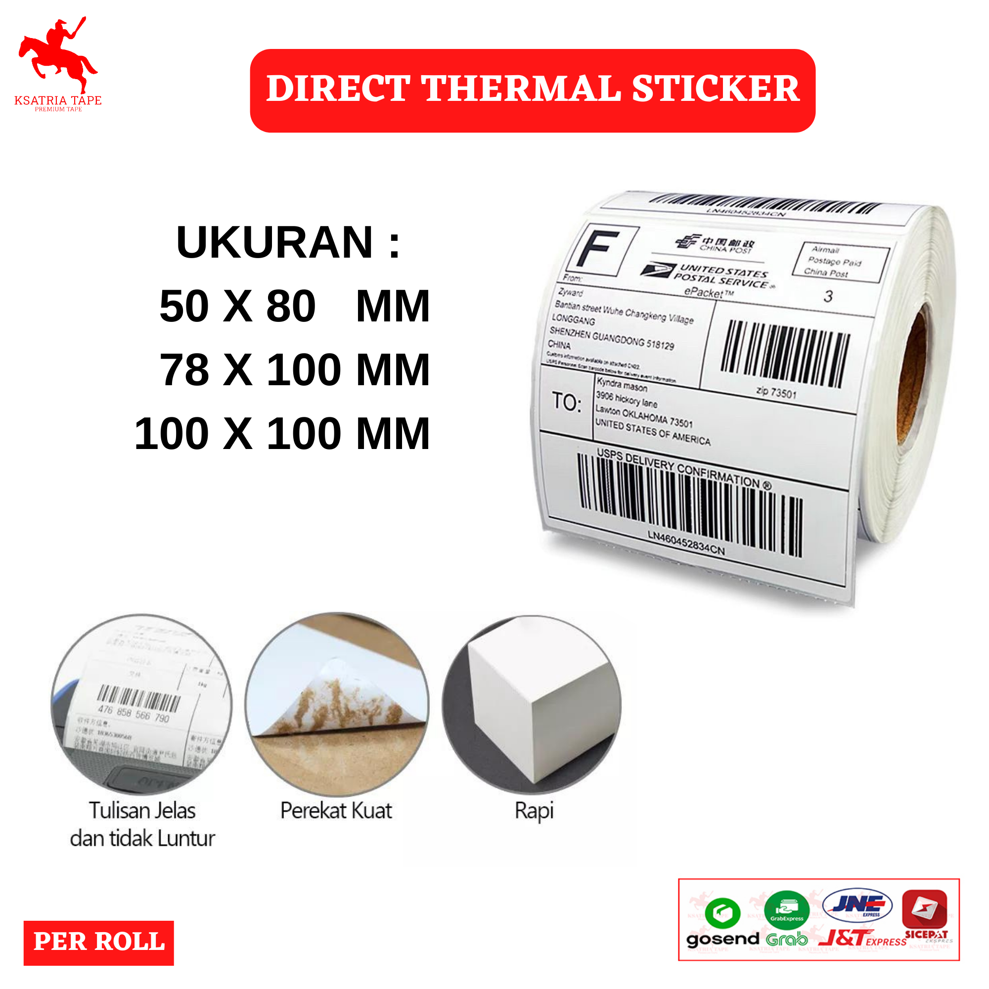 Thermal Direct Label/Kertas Thermal Label Barcode/Kertas Label Stiker ...