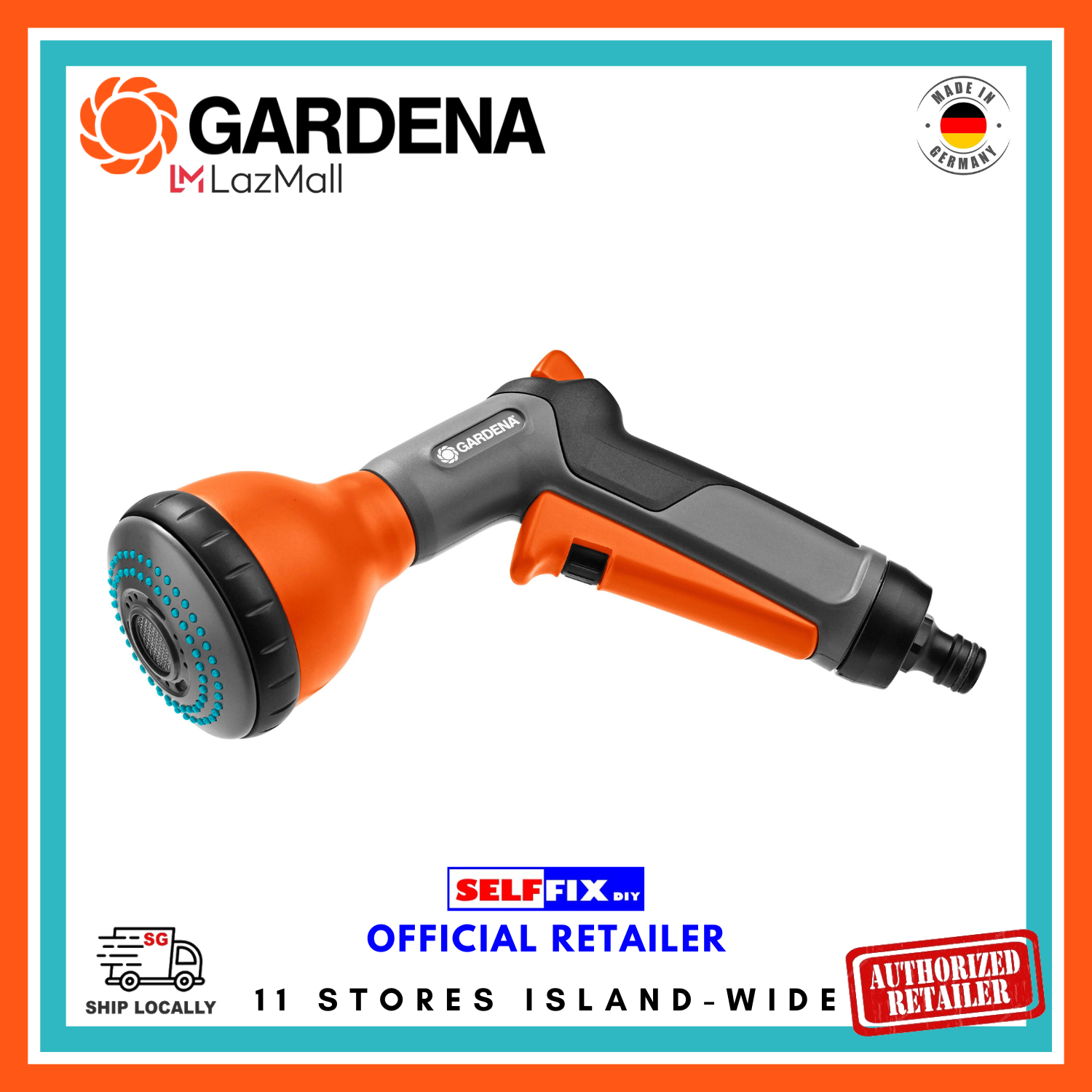 GARDENA Classic Multi Sprayer Nozzle - G-18313 - 3 Spray Patterns ...