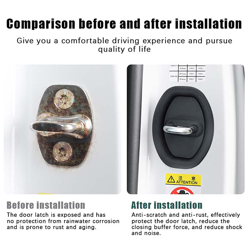 【Trending Now】 2/4Pcs Car Door Lock Latch Cover Waterproof Car Styling ...