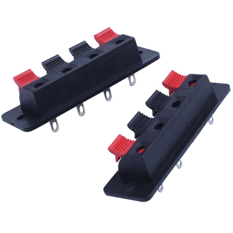 5 Pcs 4 Pins Spring Loaded Push Type Speaker Terminal Board 64x25mm ...