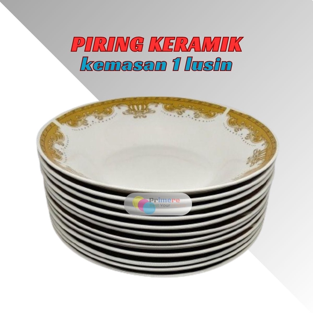 Piring Keramik Aesthetic Set 1 Lusin / Piring Makan Beling Lusinan ...