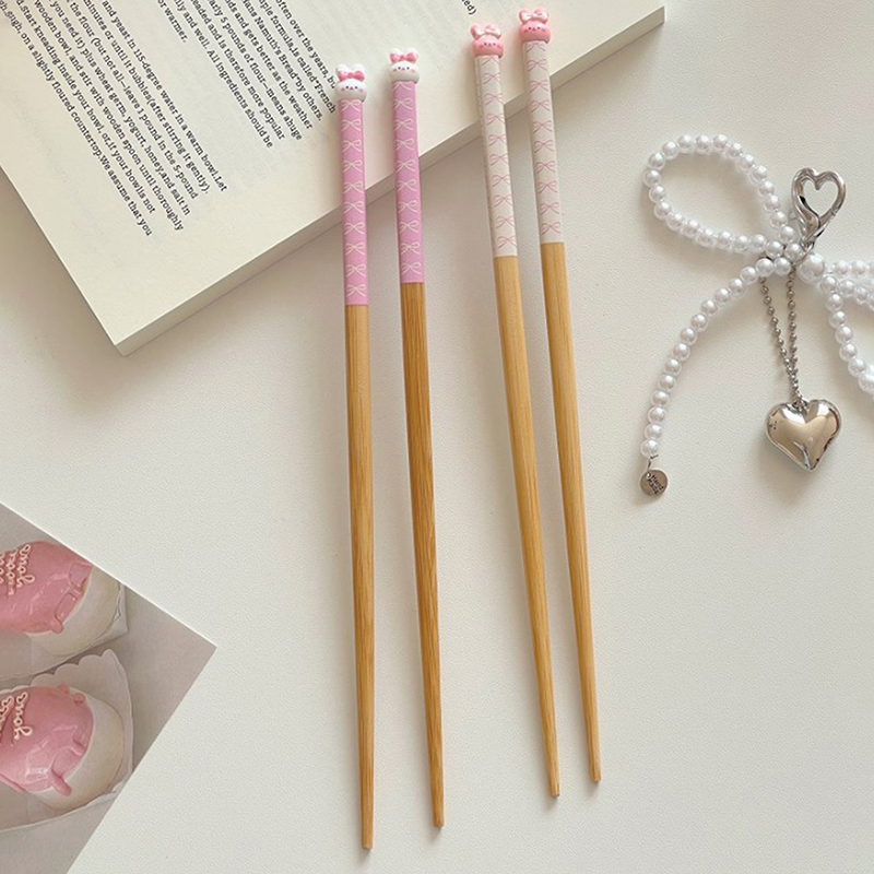 Kawaii Bunny Chinese Chopsticks Cute Wooden Korean Style Japanese Sushi ...