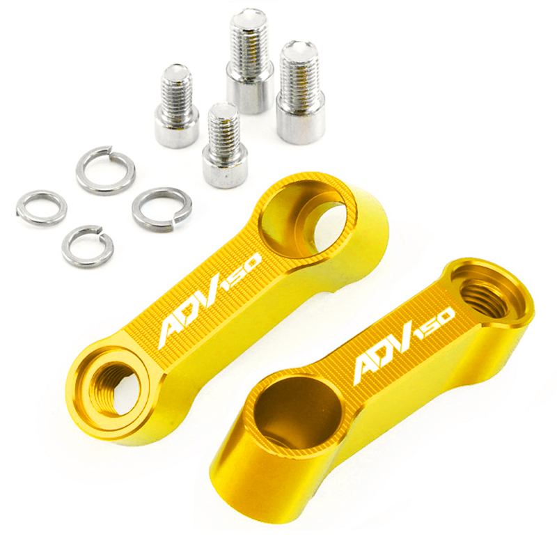 2PCS Motorcycle Rearview Mirrors Extension Riser Extend Adapter Bracket ...