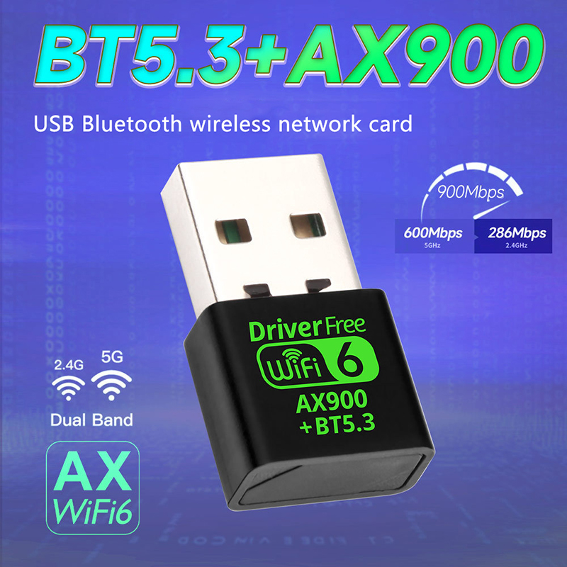 AX900 WiFi 6 USB Bluetooth 5.3 Adapter 2in1 Dongle Dual Band 2.4G&5GHz USB WiFi Network Wireless ...