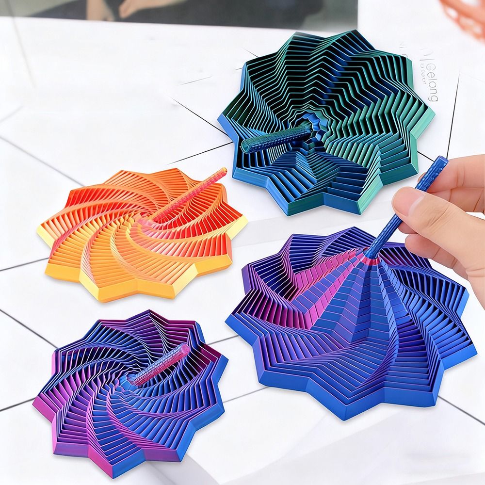 Funny PLA Expanded Sensory Fidget Star with Handles Whirling Spiral ...
