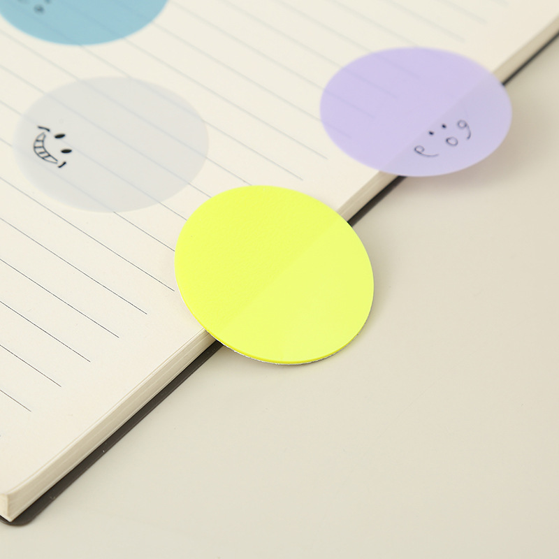 🔥chageey👍 Colored Sticky Notes （round）Memo Pad Student Stationery ...