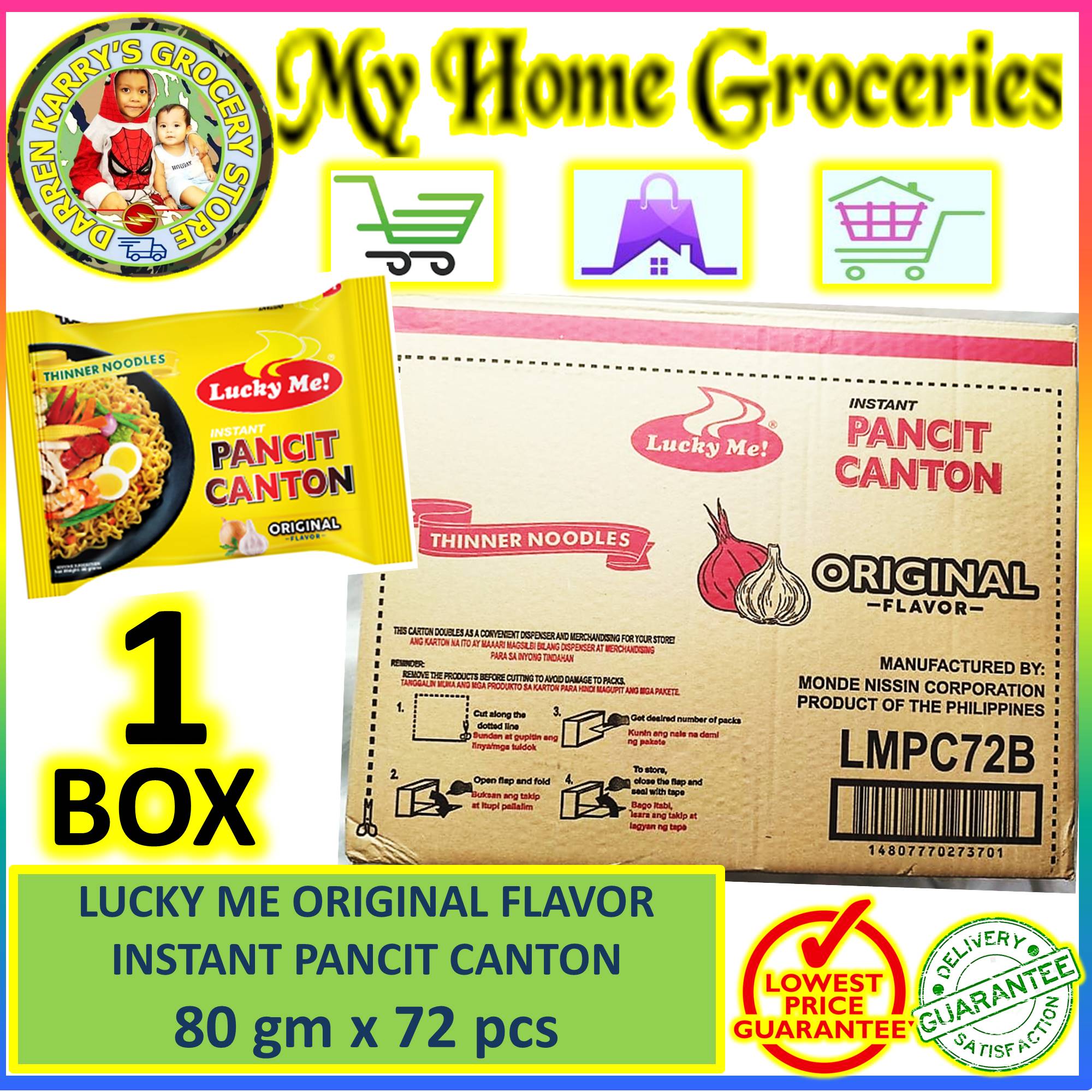 Lucky Me Original Flavor 1 Box Instant Pancit Canton (80gm x 72pcs ...