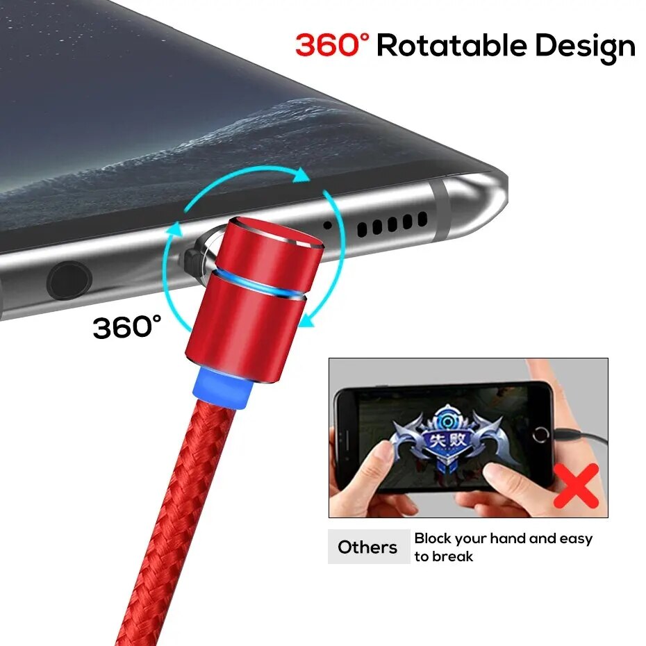 Aweisuan High Quality TOPK Magnetic Charging Cable 360° Rotating ...