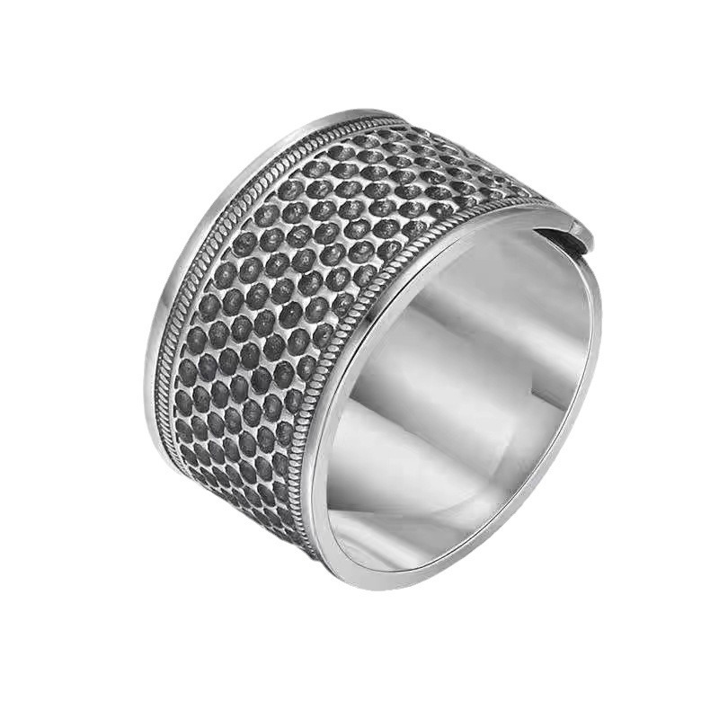 Thai silver opening retro auspicious cloud ring men's trendy ring men's ...