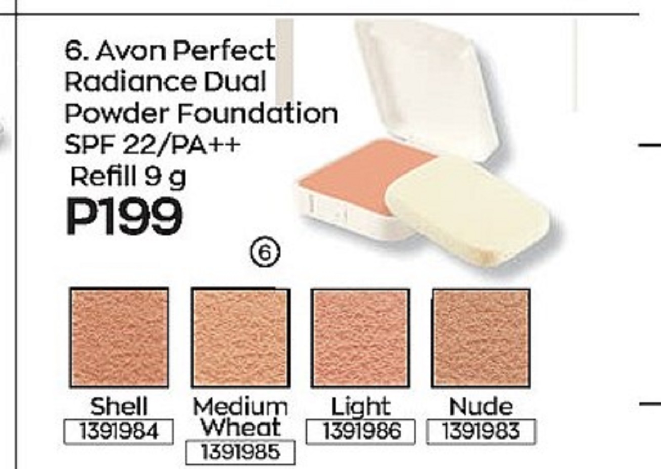 AVON PERFECT RADIANCE DUAL POWDER FOUNDATION SPF22/PA+++REFILL 9g ...