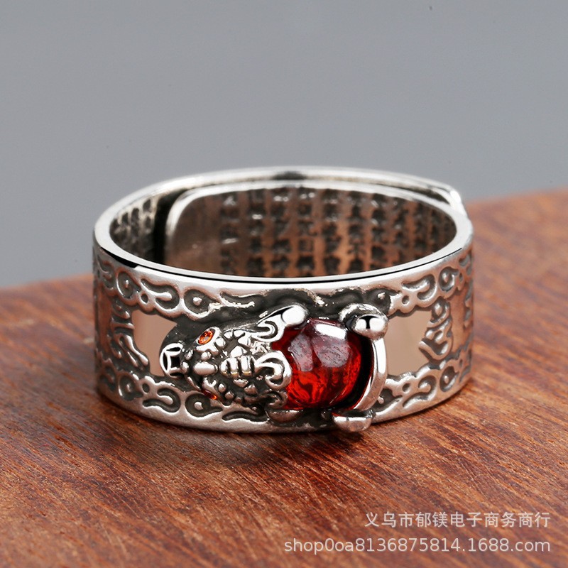 Vintage Golden Toad Live and Aggressive Men's Trendy Ring Combination ...