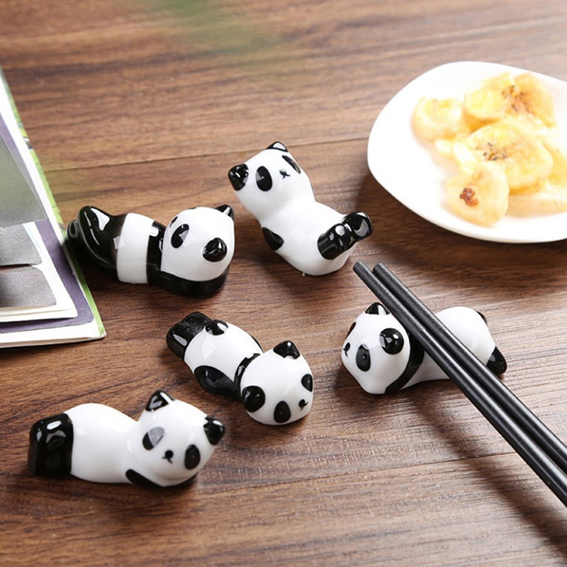 Cute Cartoon Panda Ceramic Chopsticks Holder Stand Practical Fashion ...