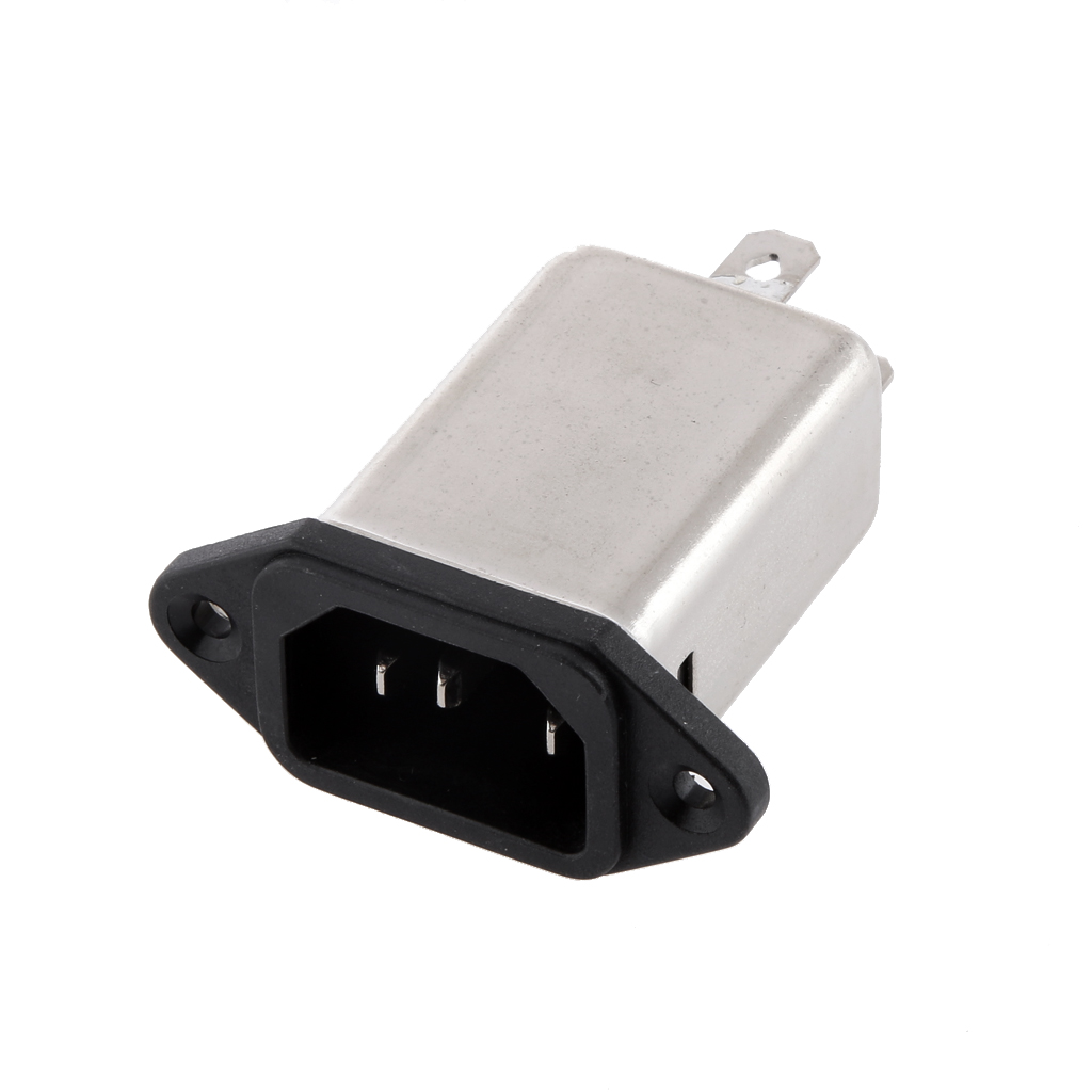 LazaraStore IEC 320 C14 Male Socket Panel Mount Power Line EMI Filter ...