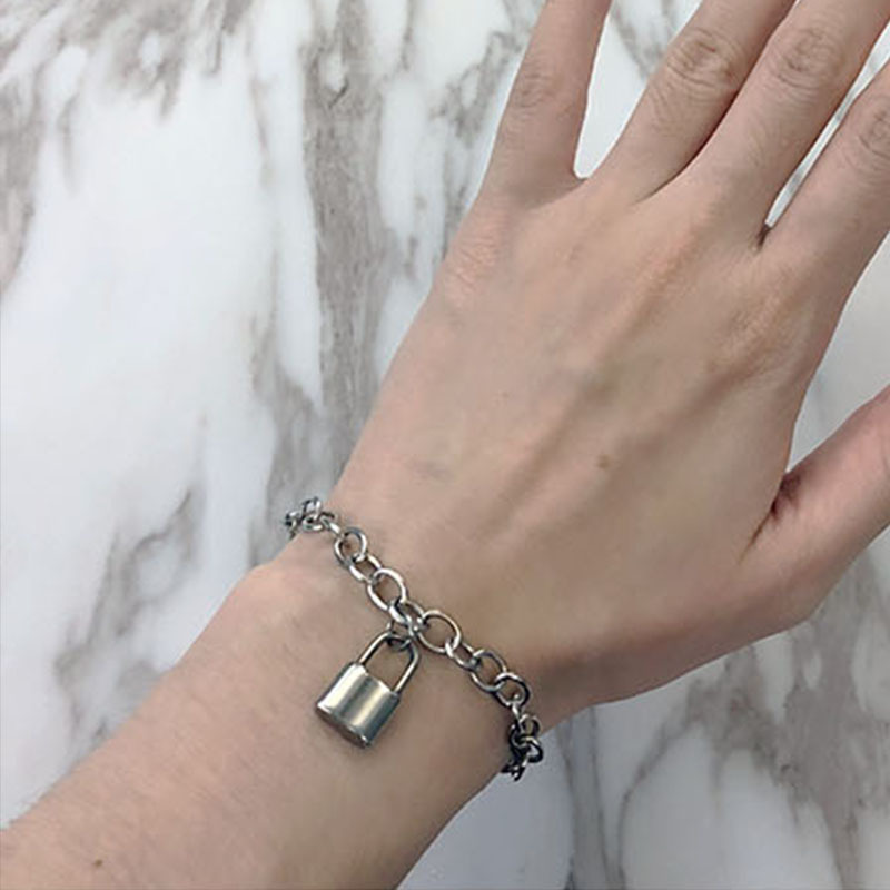 Ins Hong Kong Style Chain Lock Bracelet Female Korean Style ...