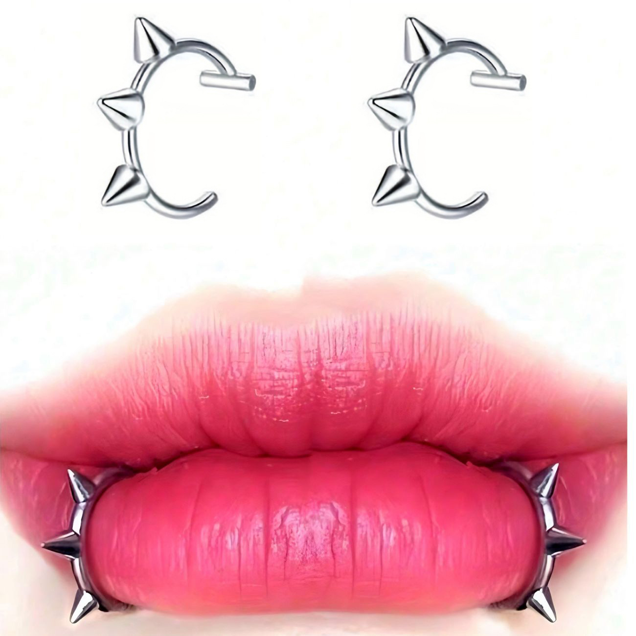 2 pieces stainless steel lip ring rivet lip nail piercing jewelry ...