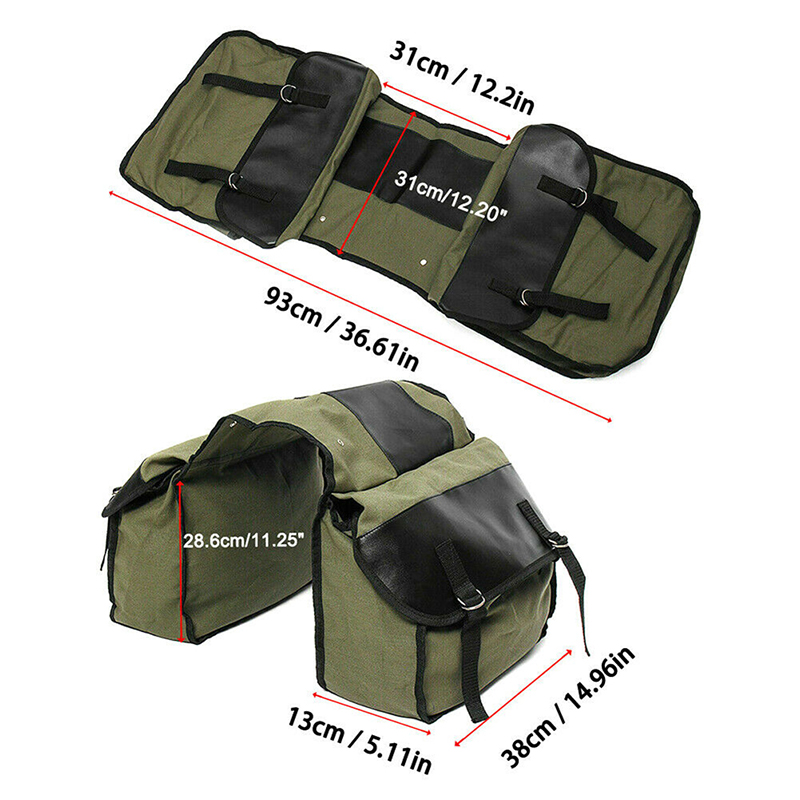 Motorcycle Touring Saddle Bag Touring Saddle Canvas Waterproof Panniers ...