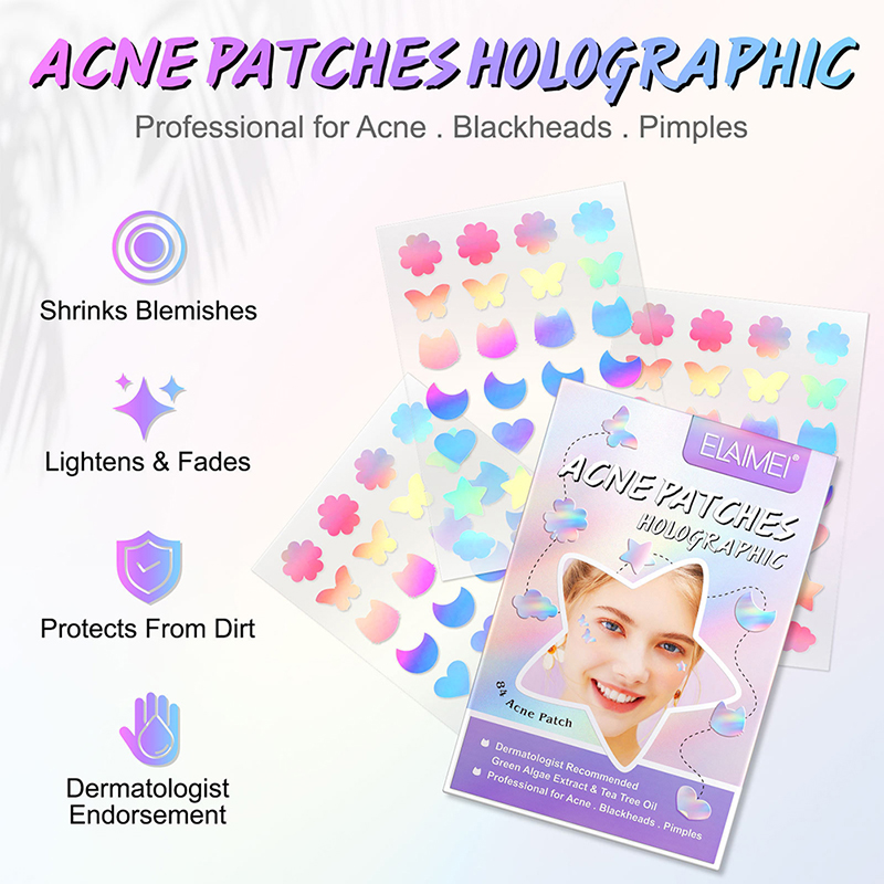 84Pcs Cute Heart Flower Invisible Acne Removal Pimple Patch Beauty Acne ...