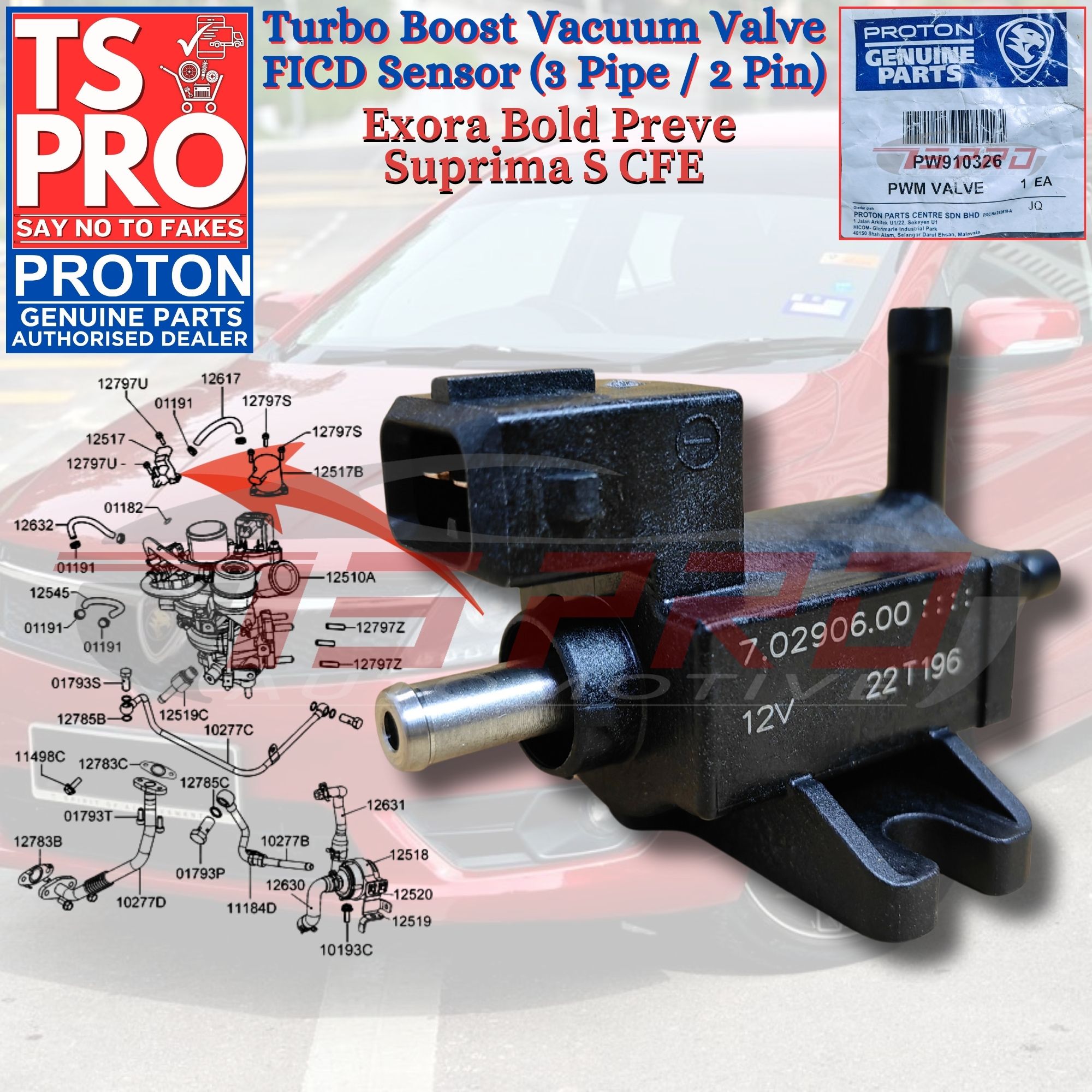 Proton Exora Bold Preve Suprima S CFE Genuine Turbo Boost Vaccume Valve ...