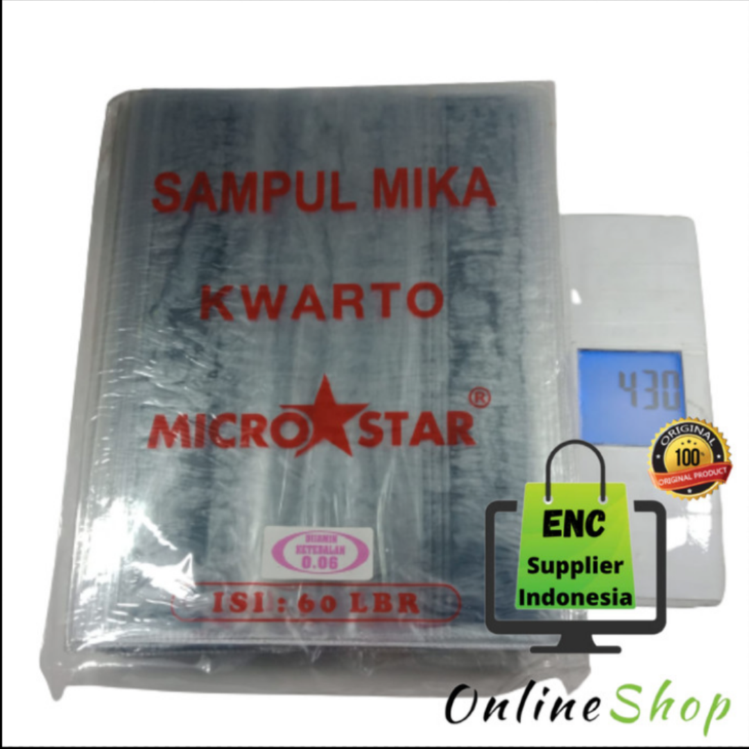 Microstar Q4 60 Lembar Sampul Plastik Mika Tebal Kwarto Buku Tulis
