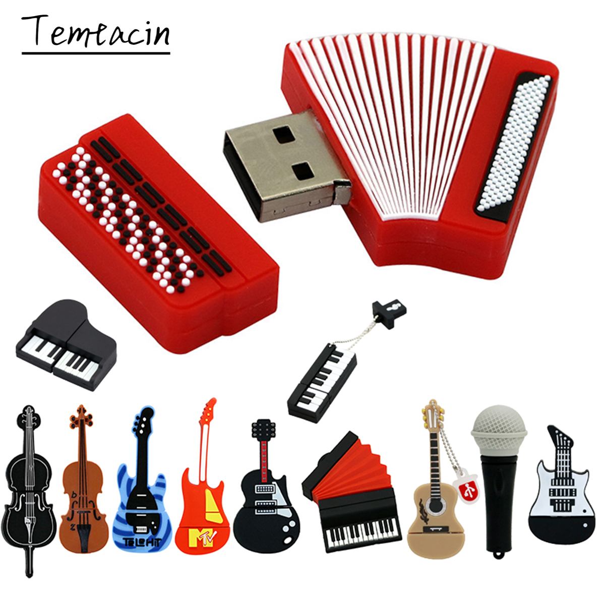 Cartoon Cle Usb Pendrive Guitar Piano Accordion USB Flash Drive 256GB ...