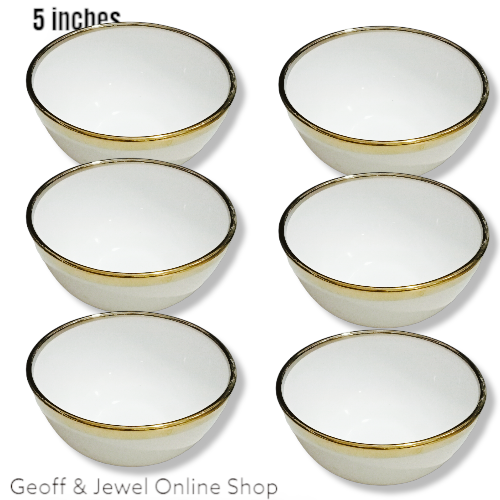 LUXURY PORCELAIN GOLD RIM DINNER BOWL / SALAD BOWL / SOUP BOWL | Lazada PH
