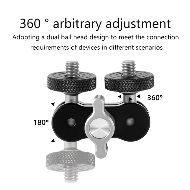 Double Ball Head Magic Arm 1/4 Inch Screw CNC For SLR Camera Tripod ...