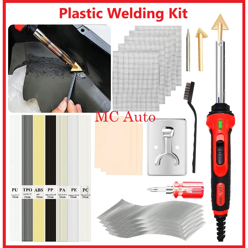 100W Plastic Welding Kit Set Tool Bumper Repair Plastic Solder Electric ...