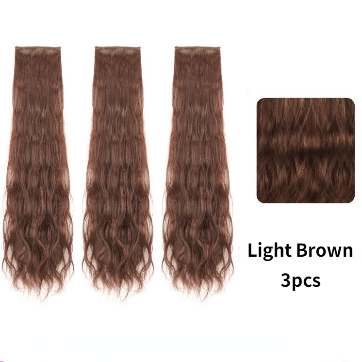 Water Ripple Hair Extensions Human Hair Clip Wig Piece Hair Wig Female ...