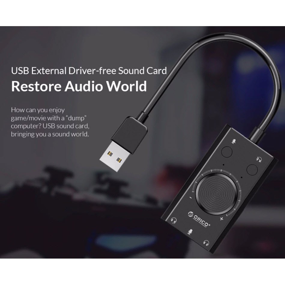 (SC2 version)ORICO Portable USB External Sound Card Microphone Earphone ...