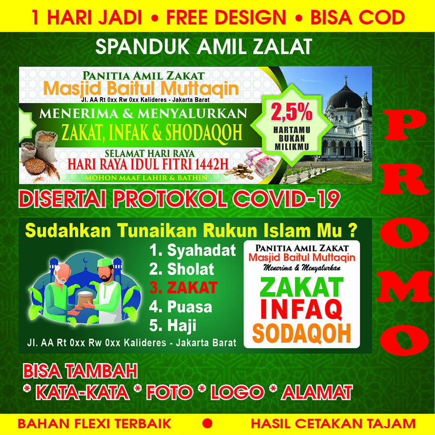 SPANDUK PANITIA ZAKAT FITRAH / SPANDUK ZAKAT (FREE DESIGN) CUSTOM ...