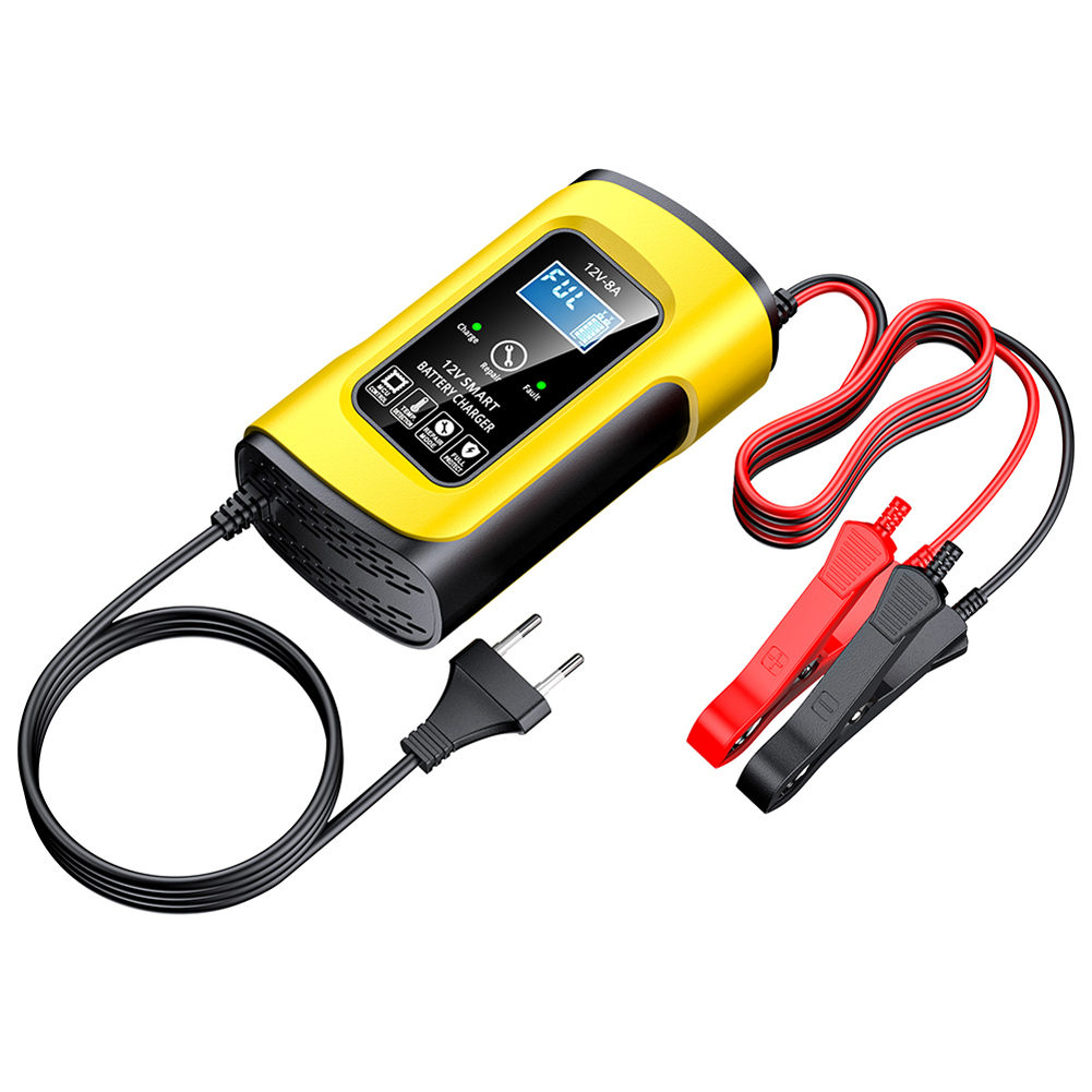 12V 8A Car Battery Charger 3 Stage Charging Intelligent Battery Charger ...