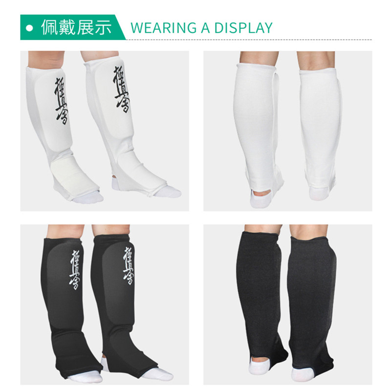 Kyokushin Karate Cotton Shin Guards JKS MMA Instep Protectors Foot ...