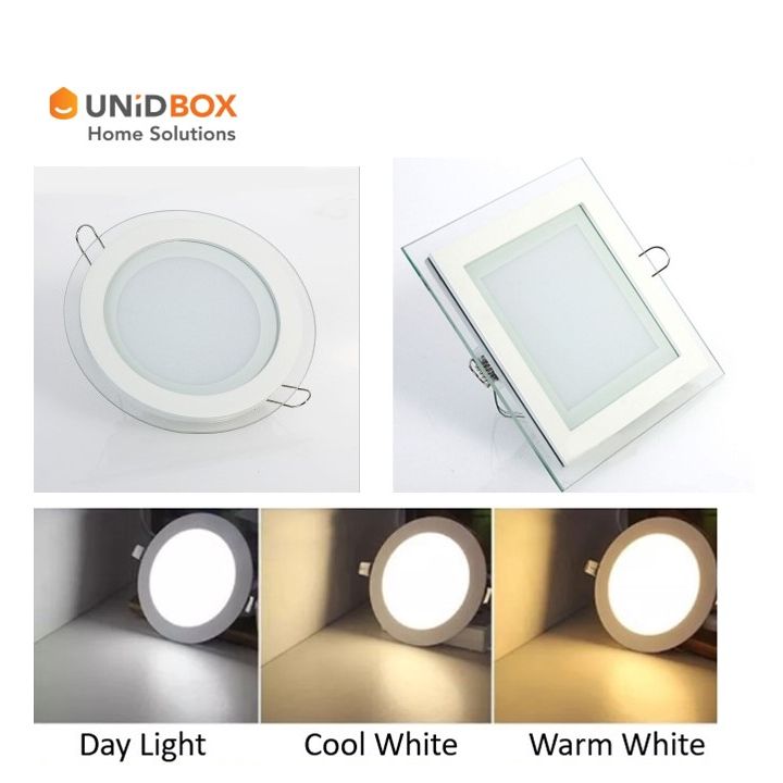 LED Glass Frame Downlight Ceiling Panel Light Tricolour 6W/9W/12W/18W ...