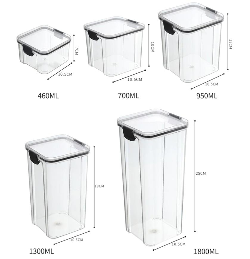 Stackable Airtight Foods Storage Containers Kitchen Sealed Jars Noodle ...