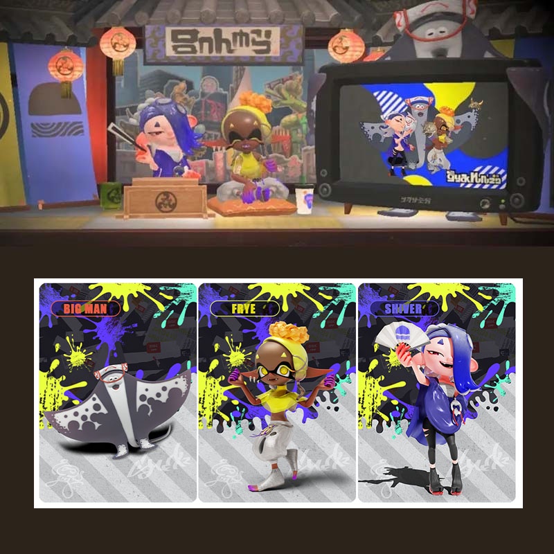 3Pcs Splatoon 3 2 1 Frye Shiver Big Man Characters Costume Props Amiibo ...