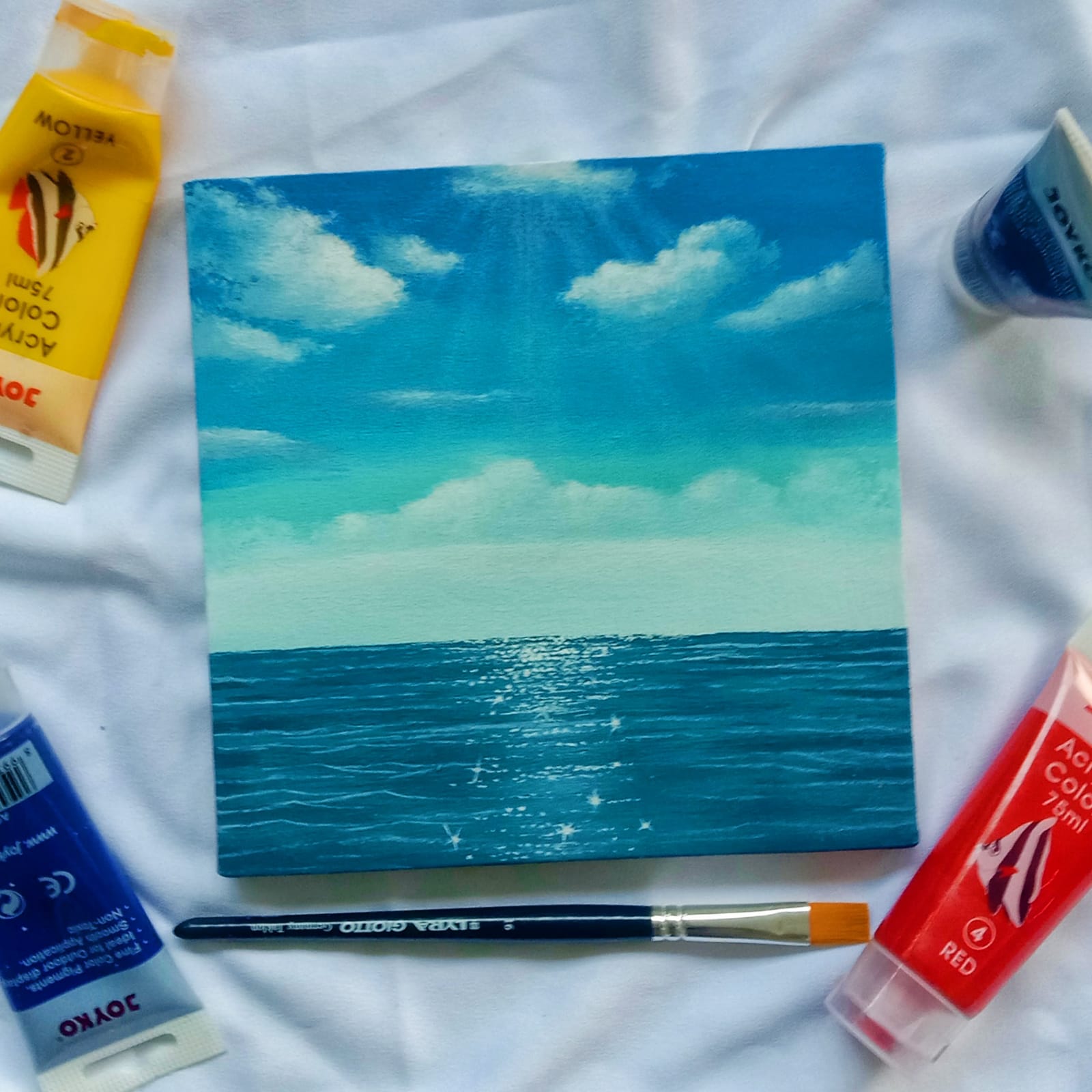 Dekorasi Hiasan Dinding Lukisan Kanvas Pemandangan Ranting Bulan ...