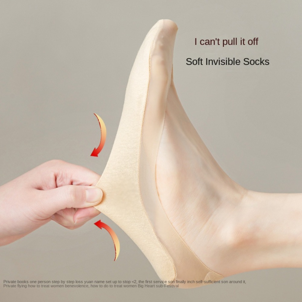 5Pairs Breathable Cotton Bottom Boat Socks Set Women Mesh Solid Color ...