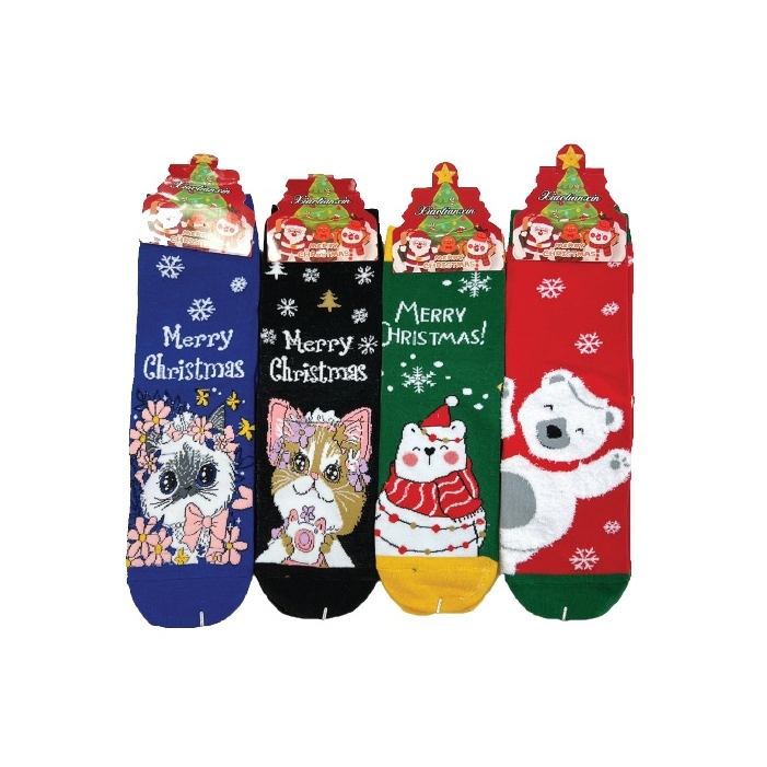 Somjai Selected ถุงเท้า ถุงเท้าผู้ใหญ่ ข้อสั้น ลายการ์ตูน ลายคริสต์มาส Free Size - Somjai ...