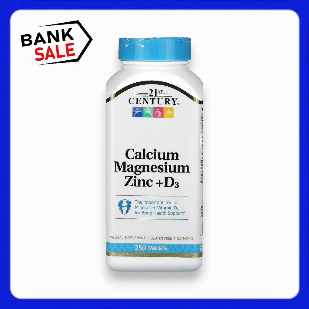 21st Century, Calcium Magnesium Zinc + D3, 250 Tablets | Lazada.co.th