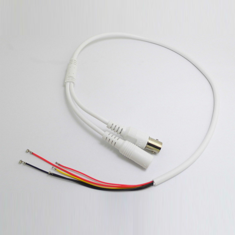 JIENUO Camera Video Line Video Cable White DC12V Power Pigtail For AHD ...