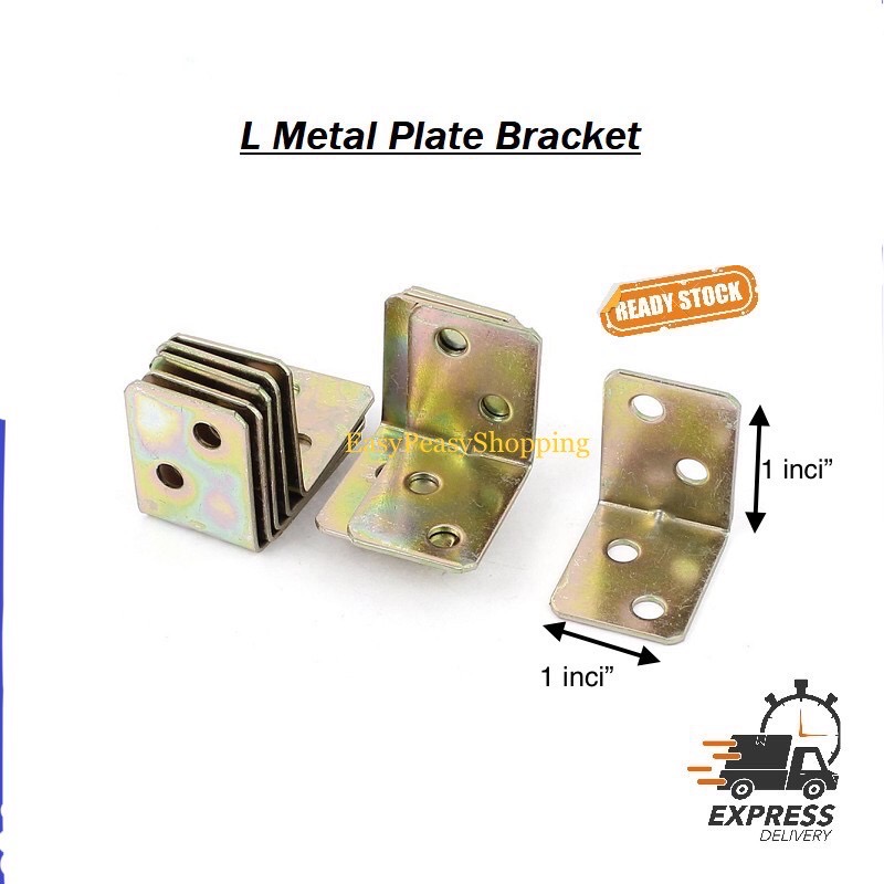 L METAL PLATE BRACKET 25MM X 25MM X 1.0MM /Braket Besi (READY STOCK ...