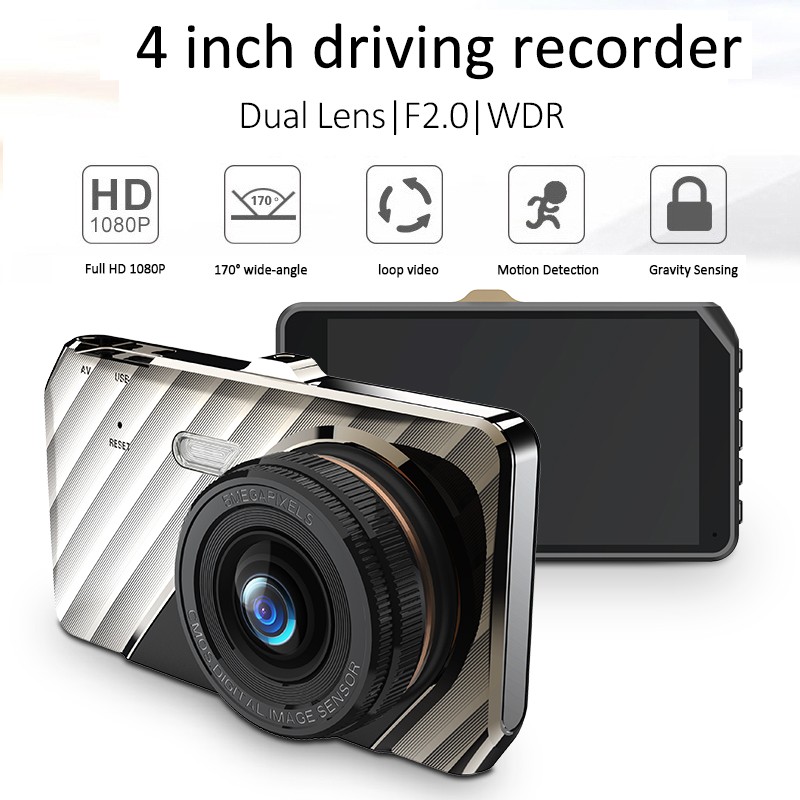 EKLEVA Full HD 1080P Car Dash Cam 4 inch IPS Video Recorder With Rear ...