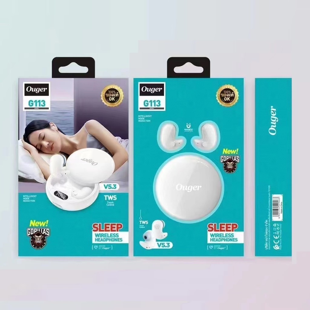 Ouger หูฟังไร้สาย เหมาะกับใส่นอน เสียงดี ไมค์ชัด ตัดเสียงรบกวน แบตอึด ...