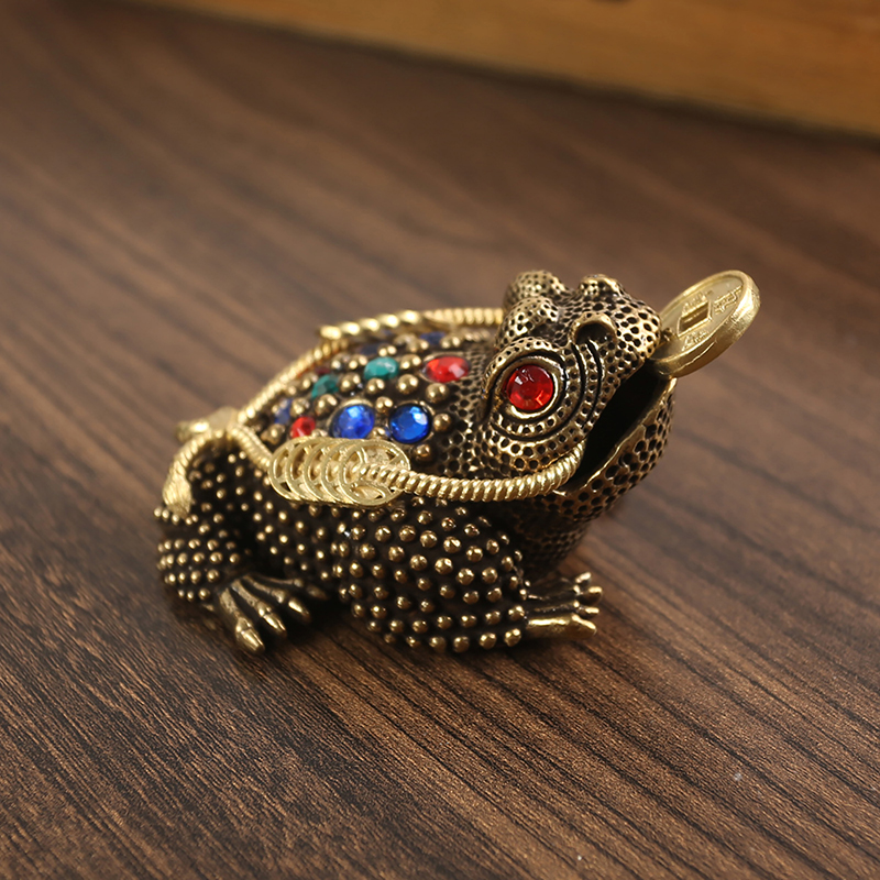 Feng Shui Toad Money LUCKY Fortune Wealth Chinese Golden Frog Toad Coin ...