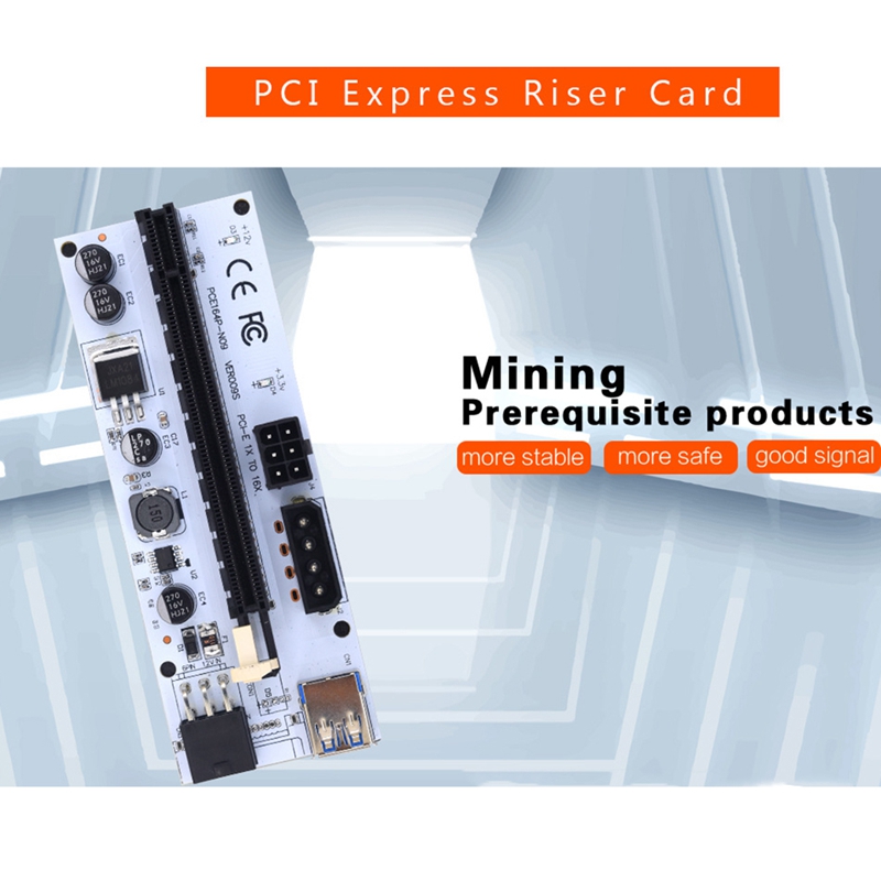 6PCS Molex PCIE Riser Card VER009S PCI-E 1X to 16X Extender PCI Express ...