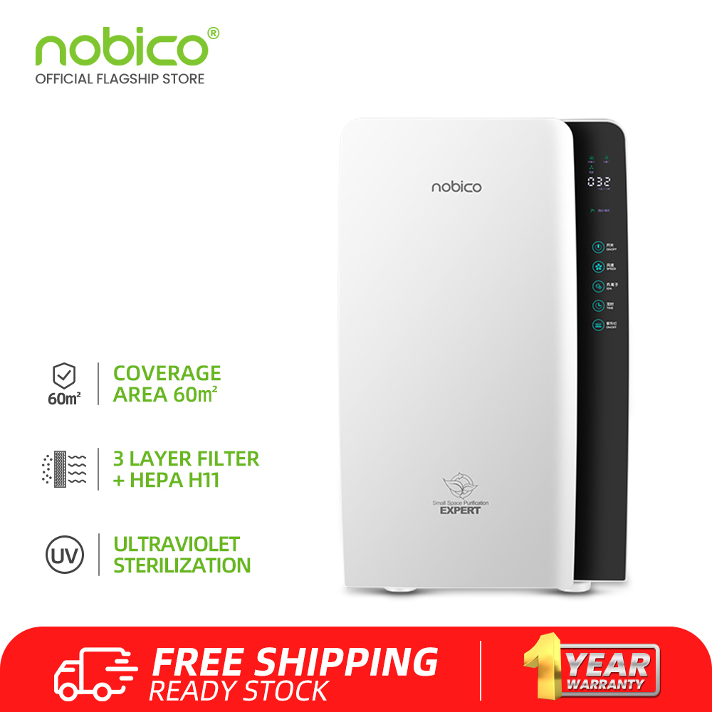 Nobico Air Purifier For Room(CADR 260m³/h) With UV, Max Effective Area 60 sqm, 6 Stage H13 HEPA ...