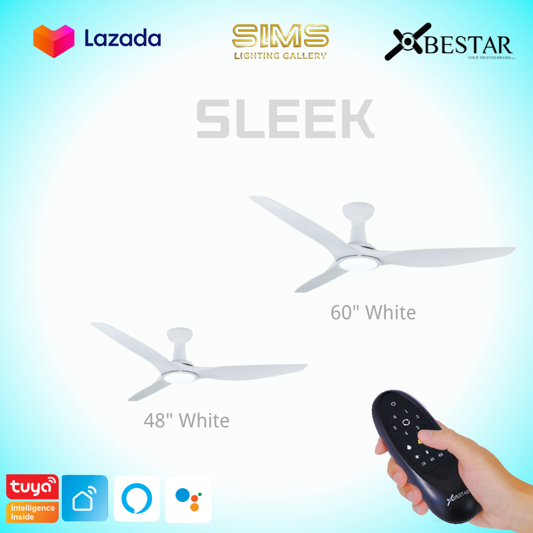 Bestar Sleek WI-FI DC Motor Ceiling Fan 24W 3 Tone LED with Remote ...
