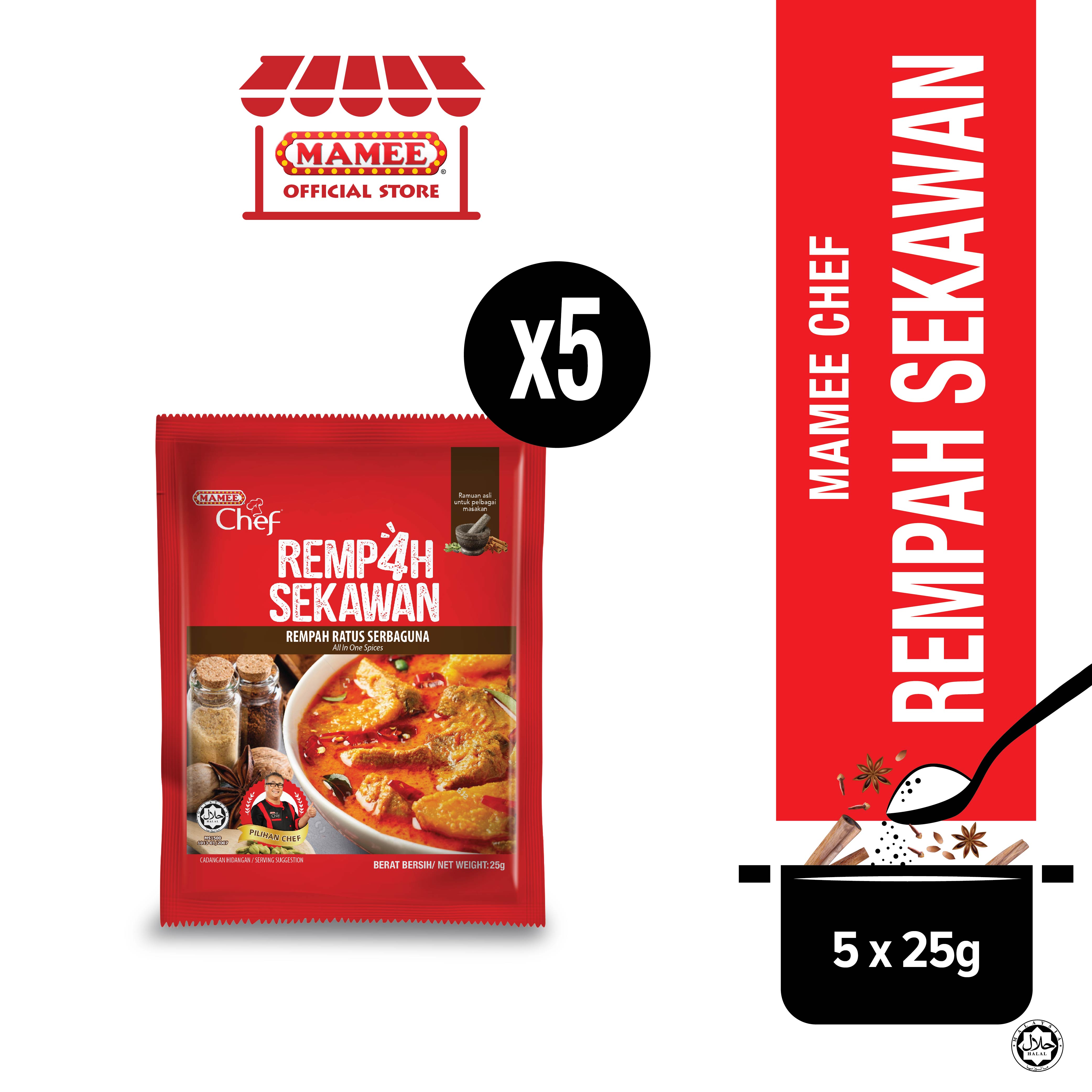 Mamee Chef Rempah 4 Sekawan Bundle 25g x 5 | Lazada