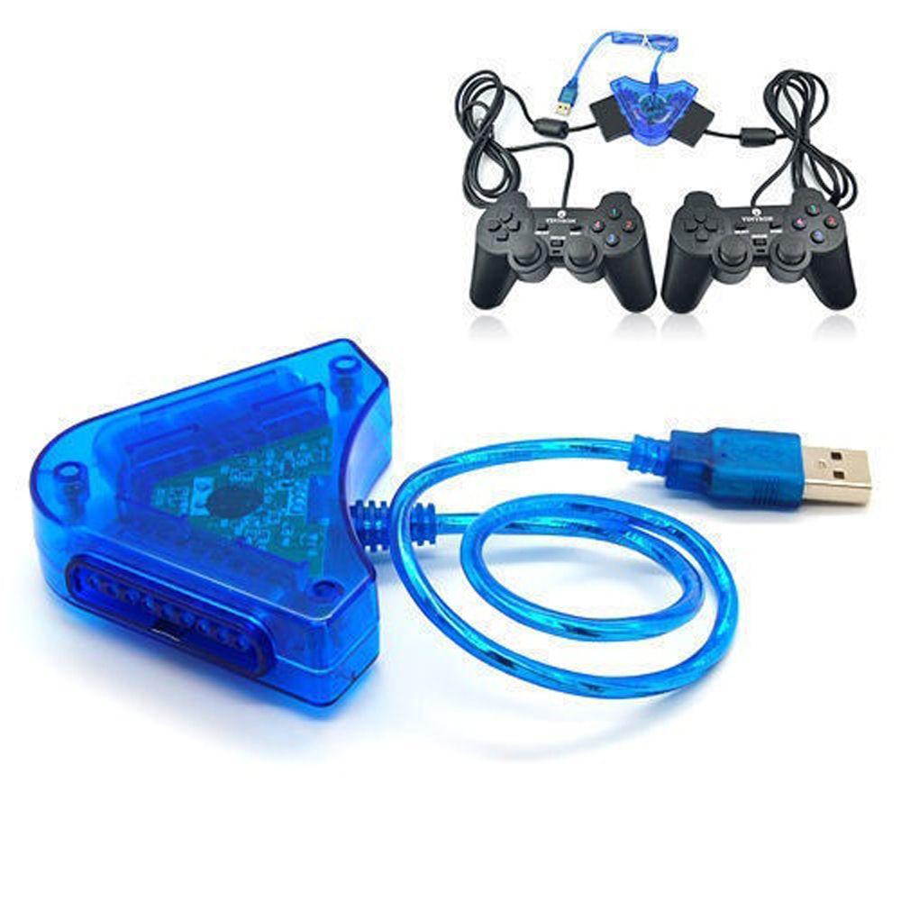 ตัวแปลงจอย PS2 เป็น USB สีฟ้า( Converter Adapter Playstation Joystick ...